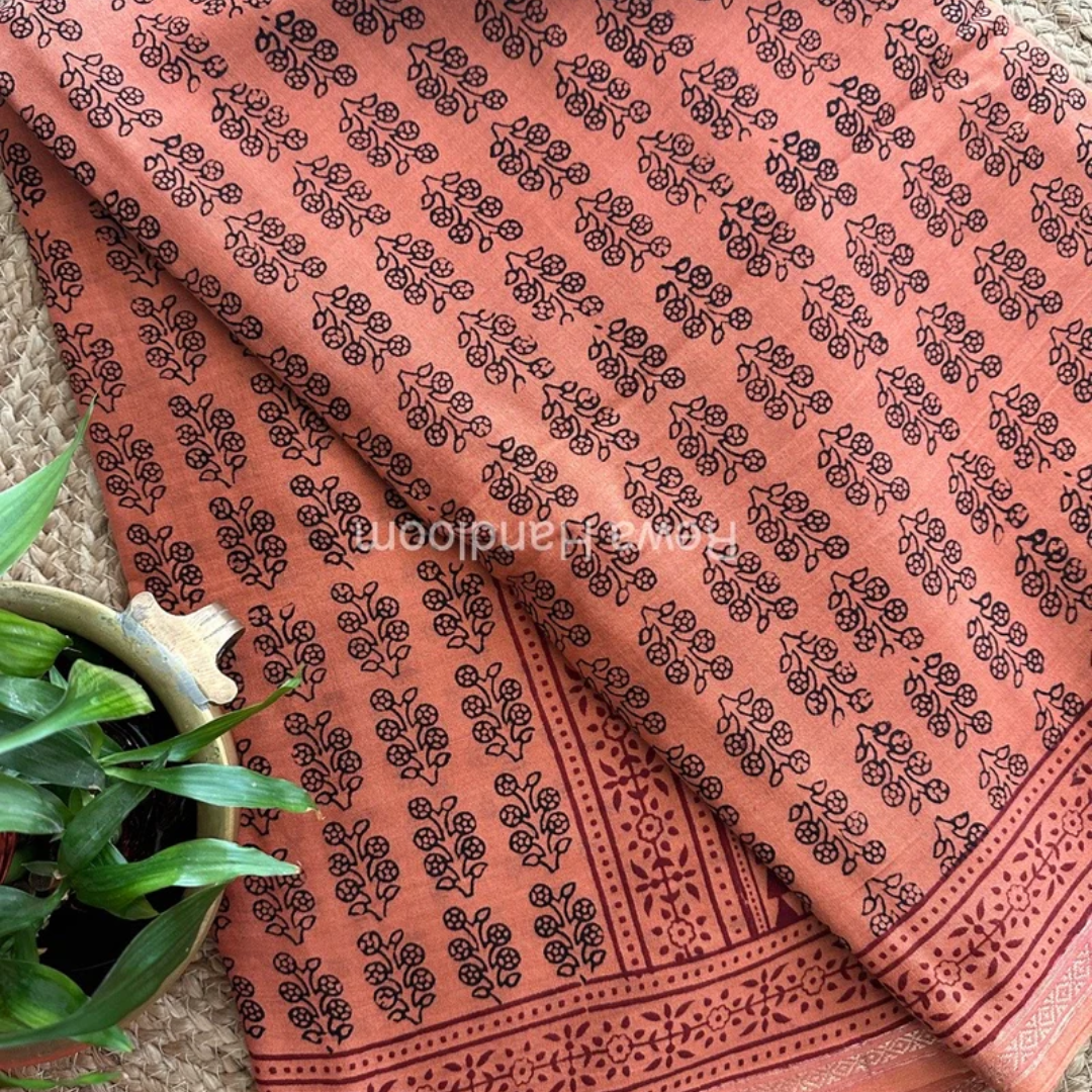 Bagh Print Saree from Madhya Pradesh – Rewa Handloom