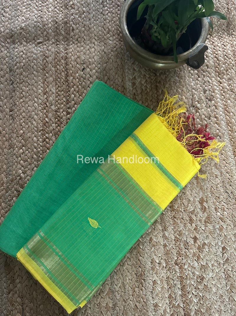 Maheshwari Parrot Green-Yellow Motifs Top-Dupatta Set PST0148 – Rewa ...