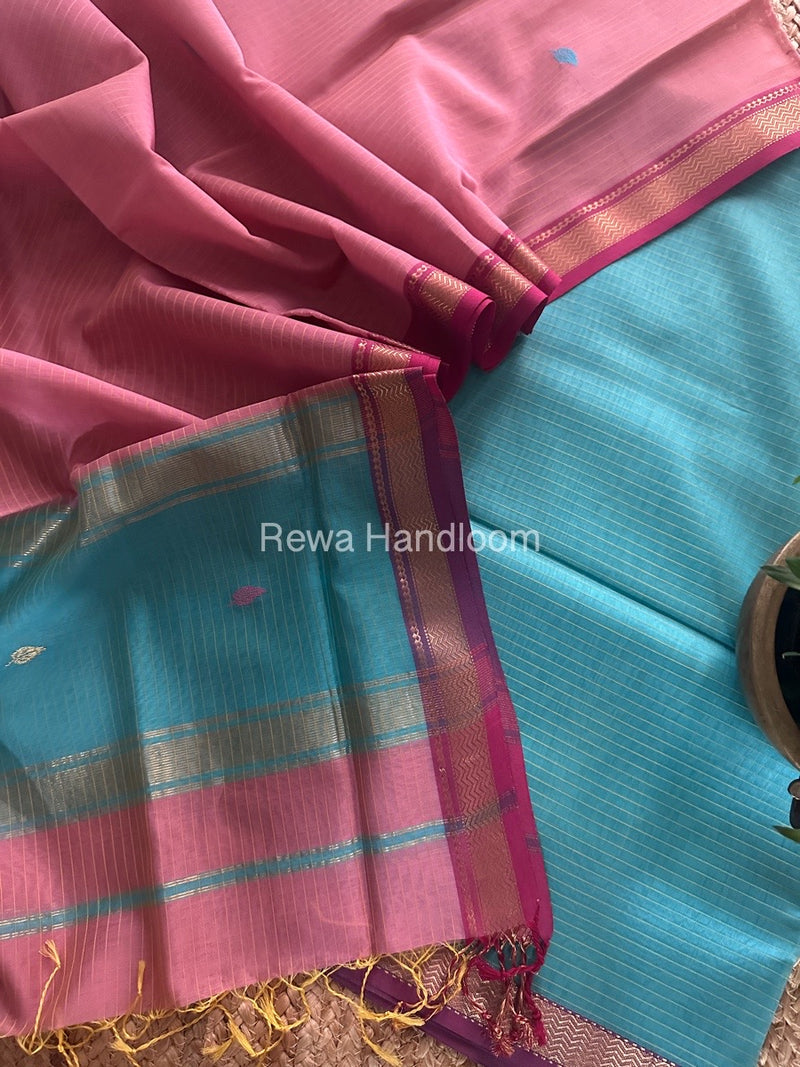 Maheshwari Sea Green-Onion Pink Motifs Top-Dupatta Set PST0123 – Rewa ...